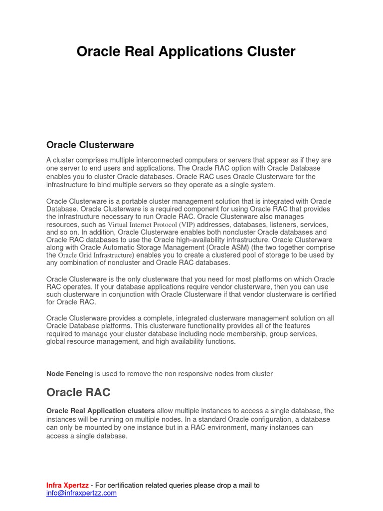 Oracle Real Applications Cluster | PDF | Computer Cluster | Databases