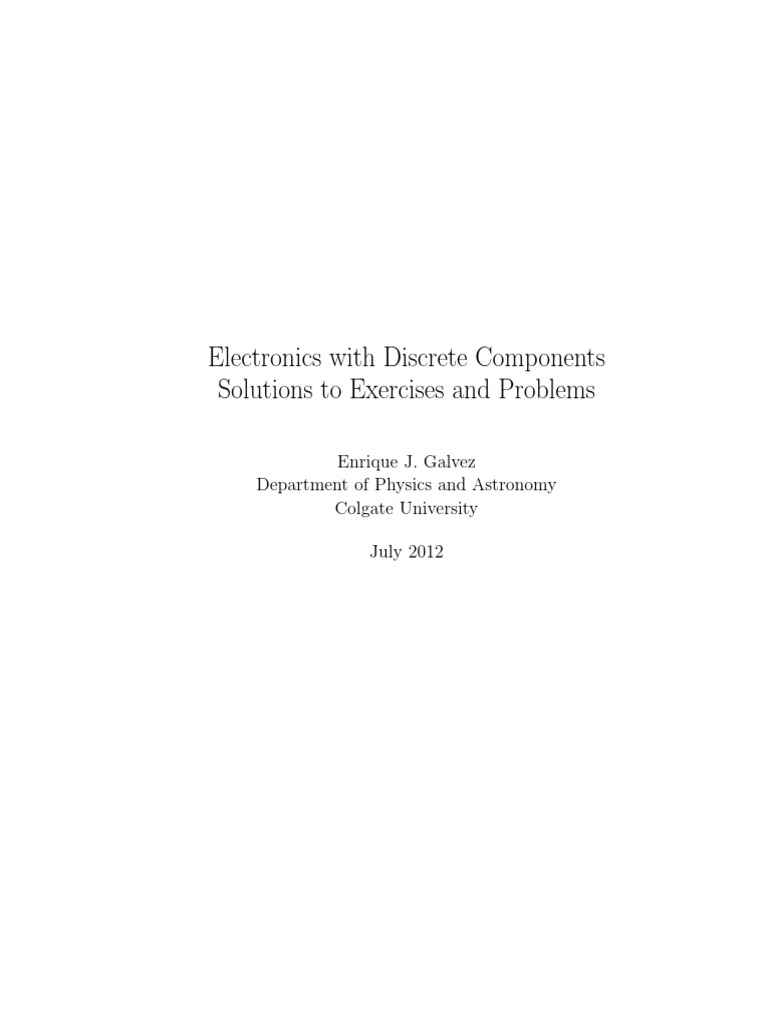 Electronics Solutions Guide with Discrete Components | PDF | Capacitor ...