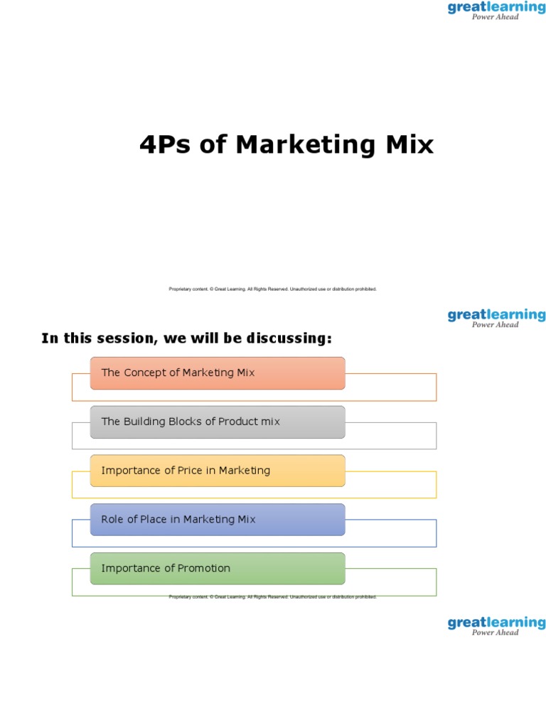 4Ps of Marketing Mix Notes | PDF | Marketing | Pricing