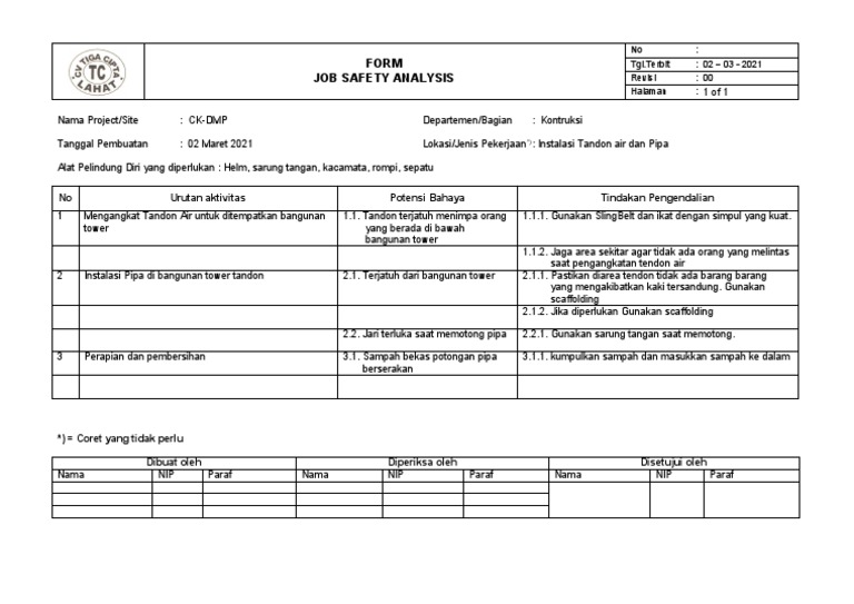 FM-00-OHS-016 - Form JSA | PDF