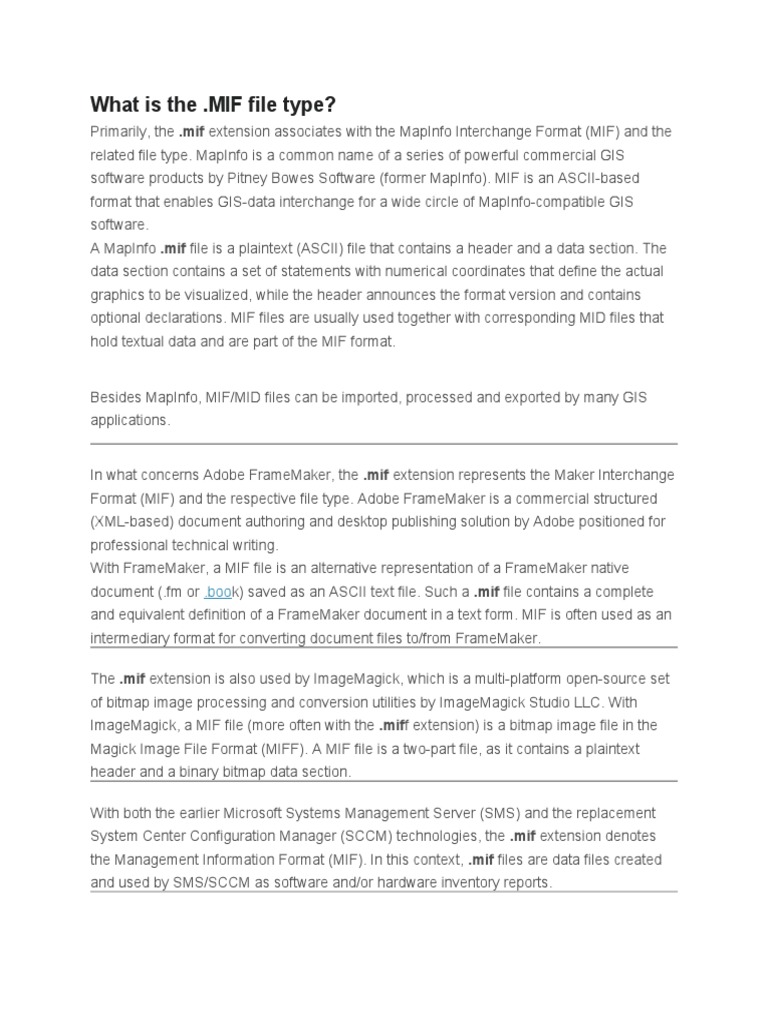 What Is The .MIF File Type? | PDF | File Format | Computer File