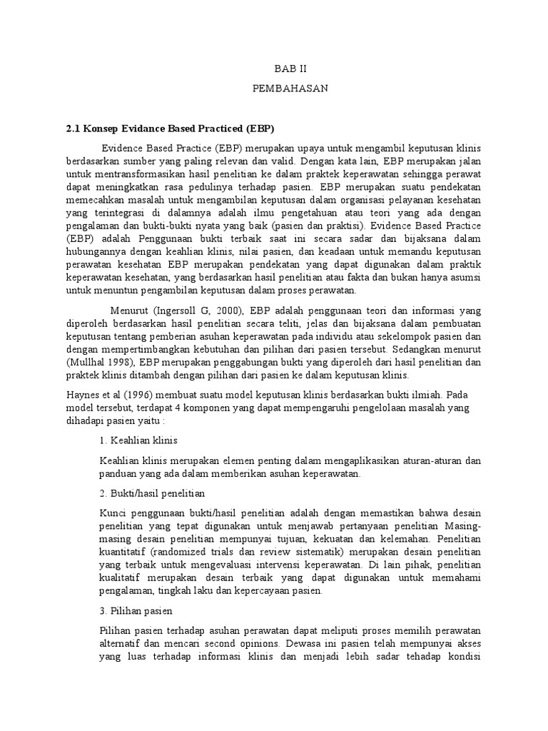 2.1 Konsep Evidance Based Practiced (EBP) | PDF | Pengembangan Diri