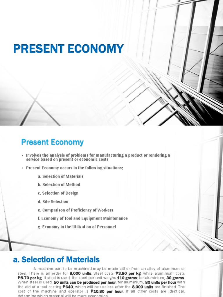 Lecture 1 Part 2 - Present Economy | PDF | Steel | Aluminium