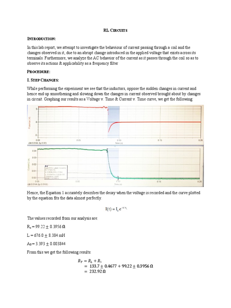 RL Lab | Download Free PDF | Inductor | Electrical Network