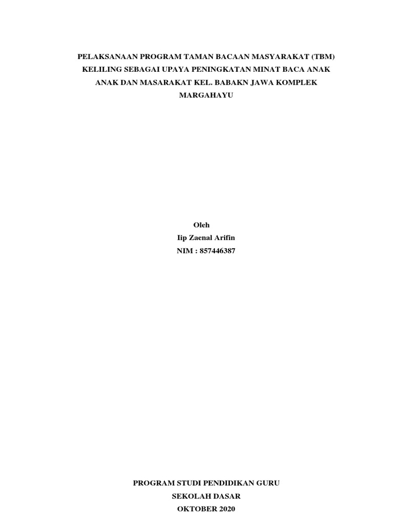 Program TBM untuk Tingkatkan Minat Baca | PDF