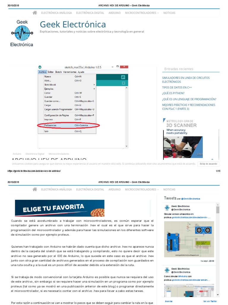 MPReference02 Reubicacion de Archivo HEX de Arduino | PDF | Arduino | Archivo de computadora