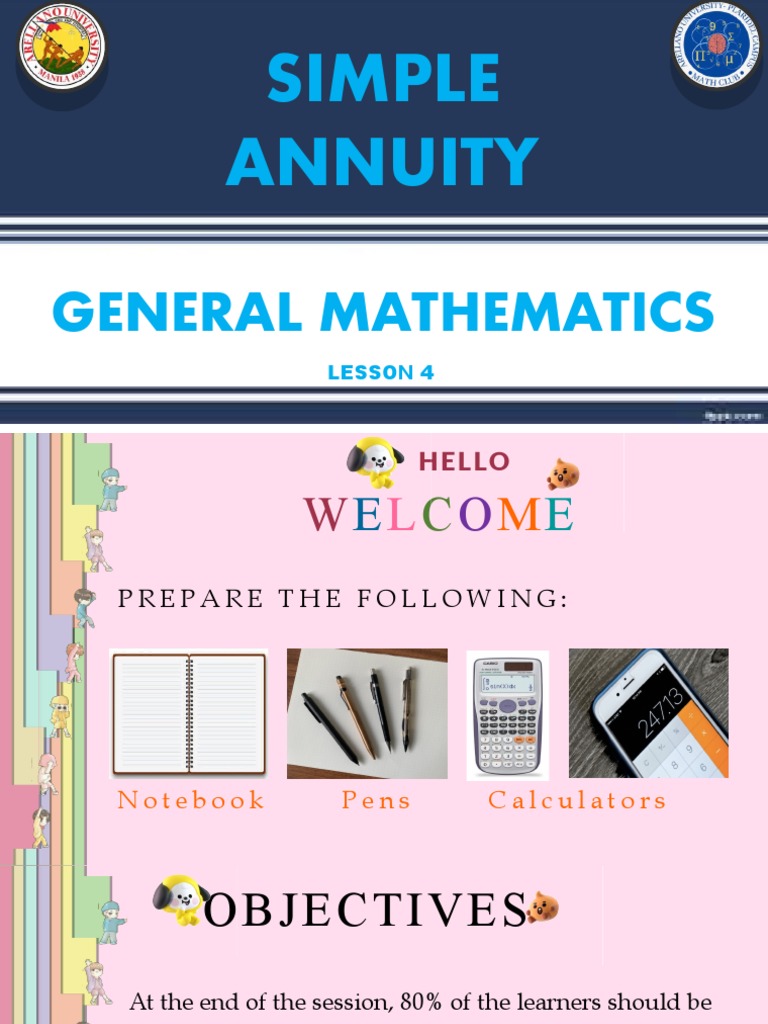 Simple Annuity: General Mathematics | PDF | Present Value | Interest