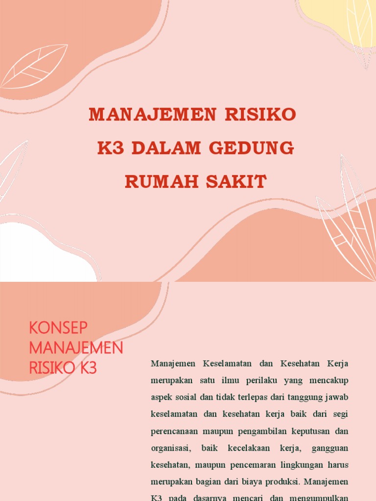 Manajemen Risiko k3 Dalam Gedung Rumah Sakit | PDF