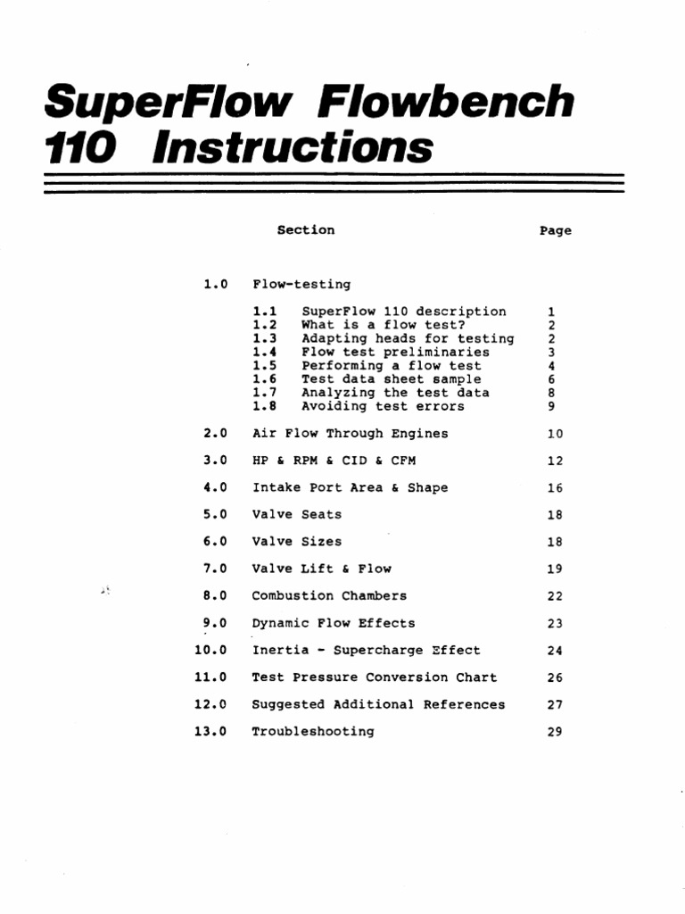 Superflow 110 | PDF | Carburetor | Flow Measurement