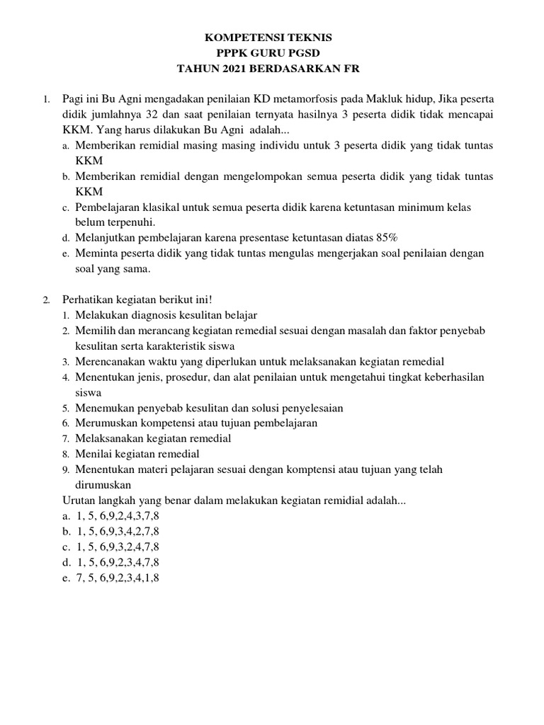 Soal p3k Baru 2021 | PDF | Seni & Disiplin Bahasa | Kajian Bahasa Asing