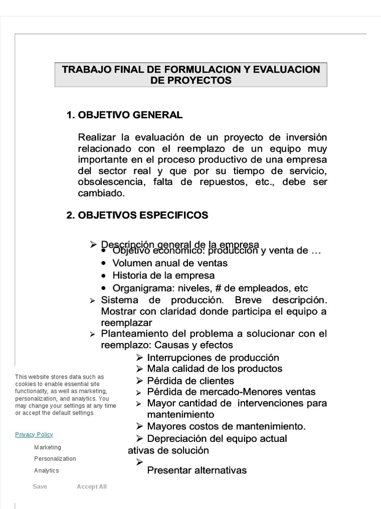 PDF Trabajo Final de Evaluacion de Proyectos Compress | PDF | Business | Mercado (economía)