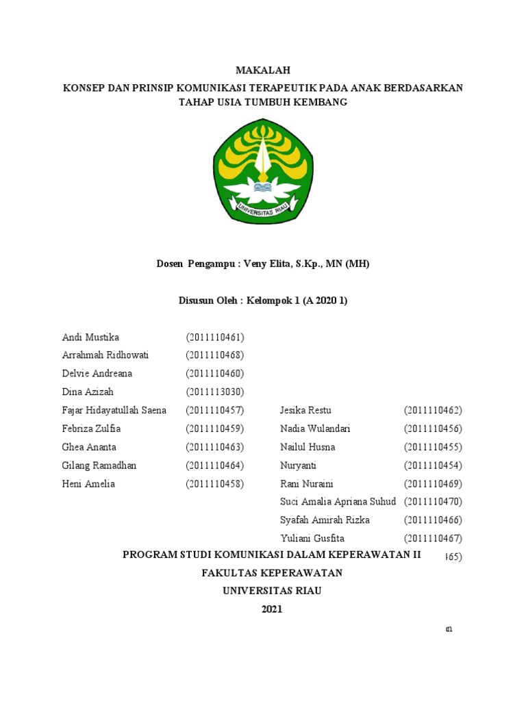 Makalah Komunikasi Keperawatan Ii, Kelompok 1 Tutorial | PDF
