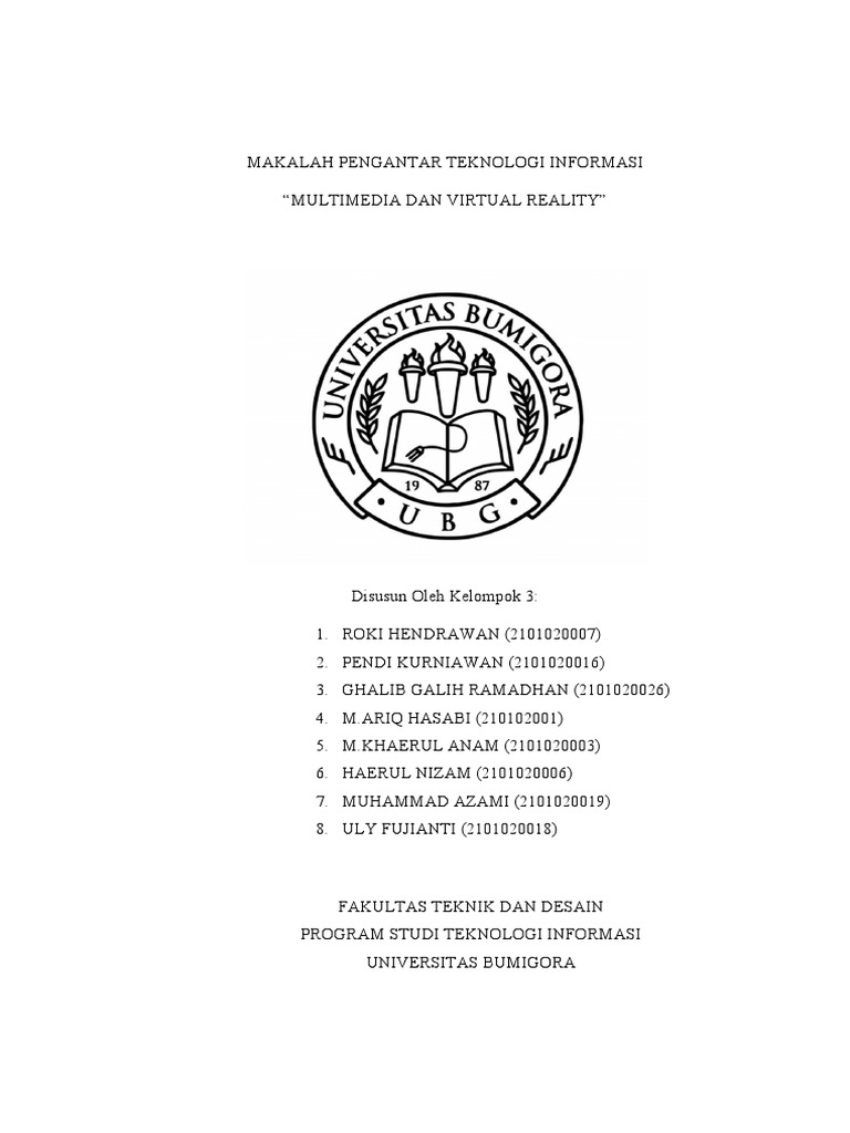 Bagi Makalah Multimedia & Virtual Reality - Pti - Kelompok3 | PDF | Seni