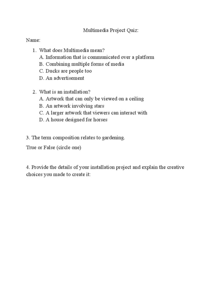 Multimedia Formative Assessment | PDF | Social Science | Art