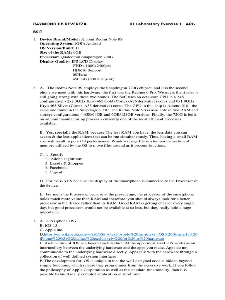 01 Laboratory Exercise 1 - ARG | PDF | Ios | Computer Architecture