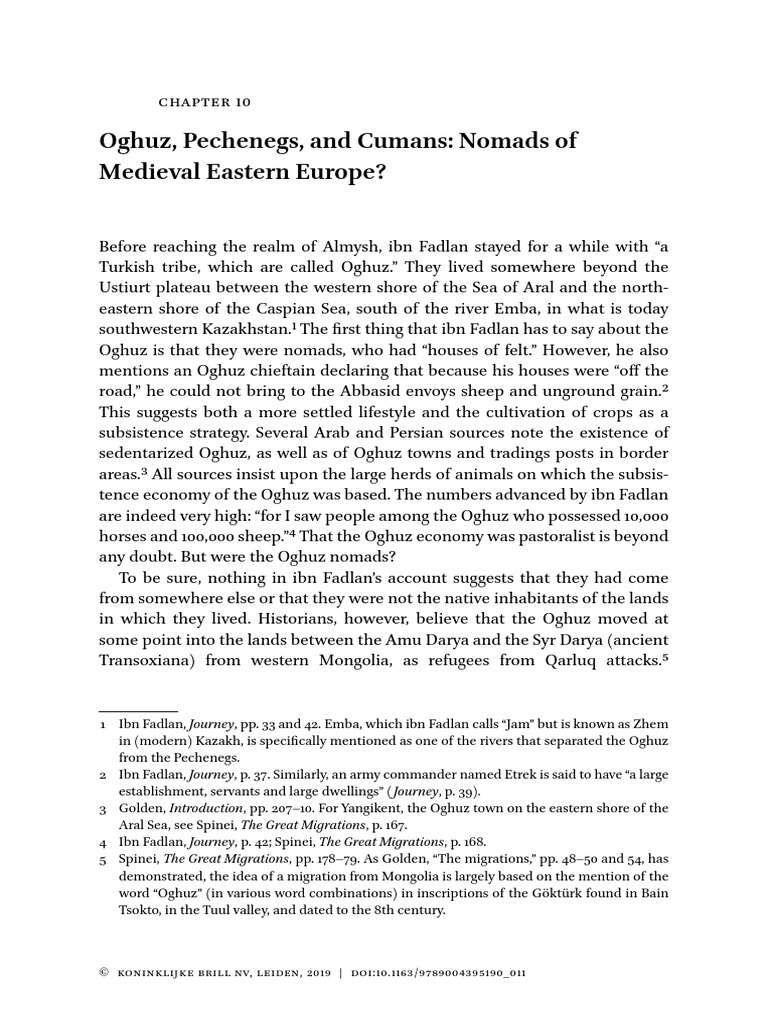 Oghuz, Pechenegs, and Cumans: Nomads of Medieval Eastern Europe? | PDF ...