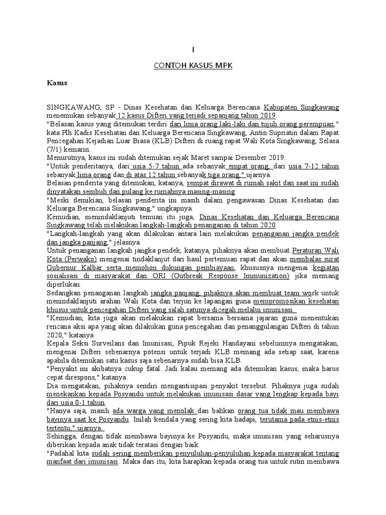 Contoh Kasus MPK Baru | PDF