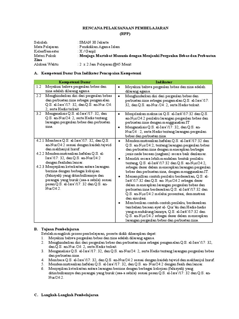 RPP Bab 2 KELAS X 2021 | PDF
