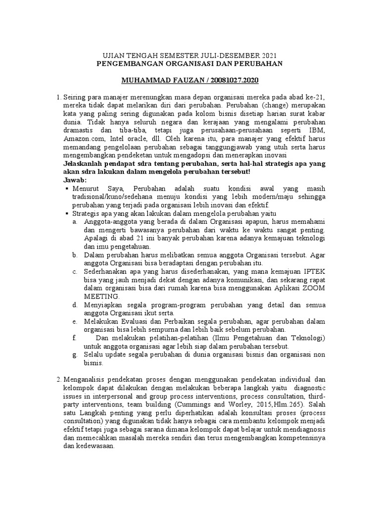 Muhammad Fauzan - NIM. 20081027. (Ujian Tengah Semester) | PDF