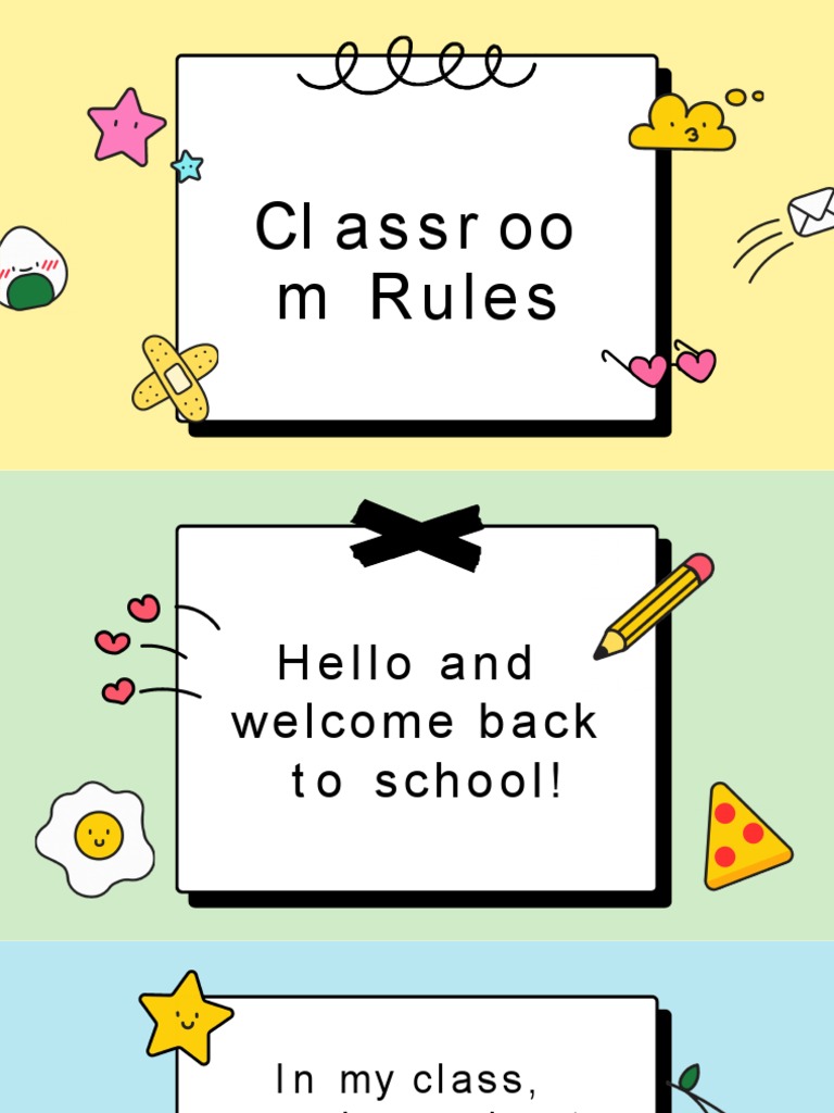 Colorful Pastel Animated Handwritten and Illustrated Classroom Rules ...