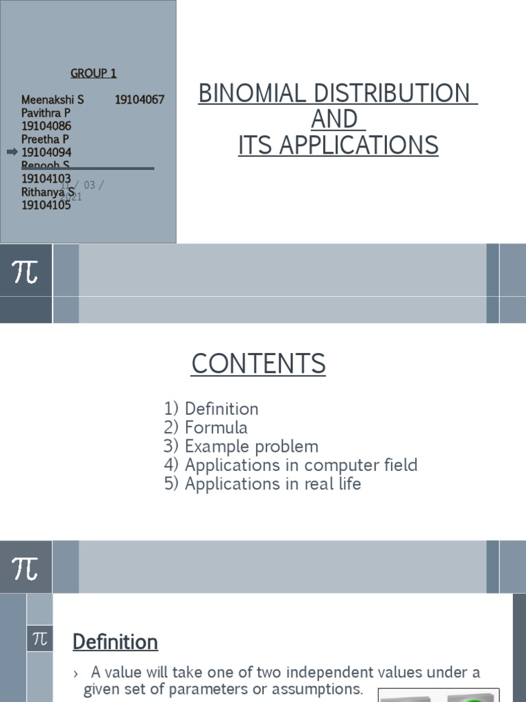Binomial Distribution AND Its Applications | PDF | Statistical Theory ...