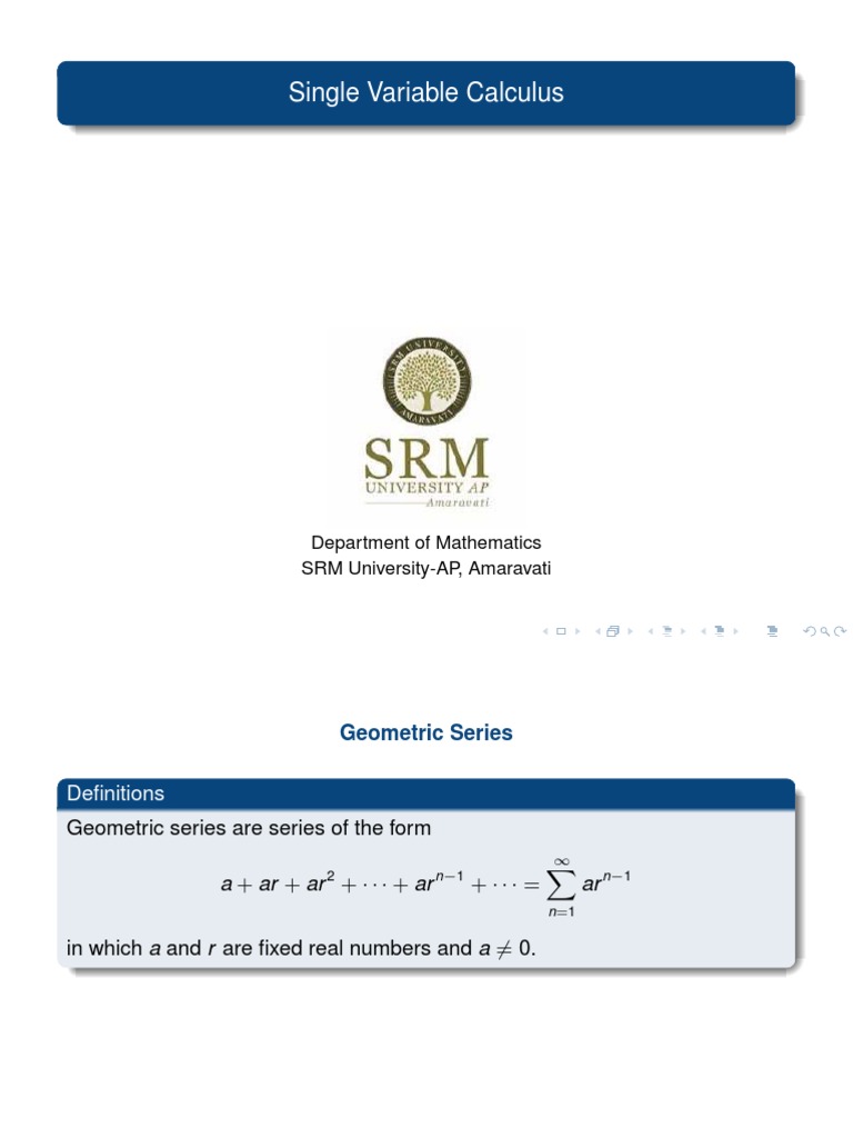 Single Variable Calculus: Department of Mathematics SRM University-AP ...