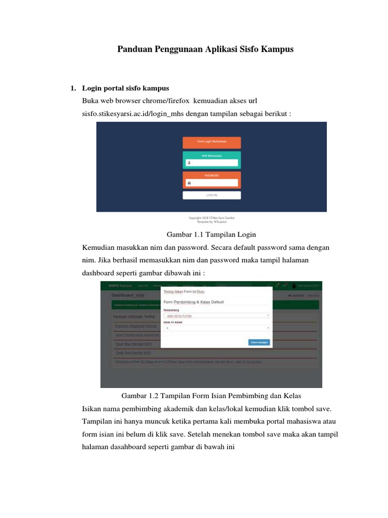 Panduan Penggunaan Aplikasi Sisfo Mahasiswa | PDF