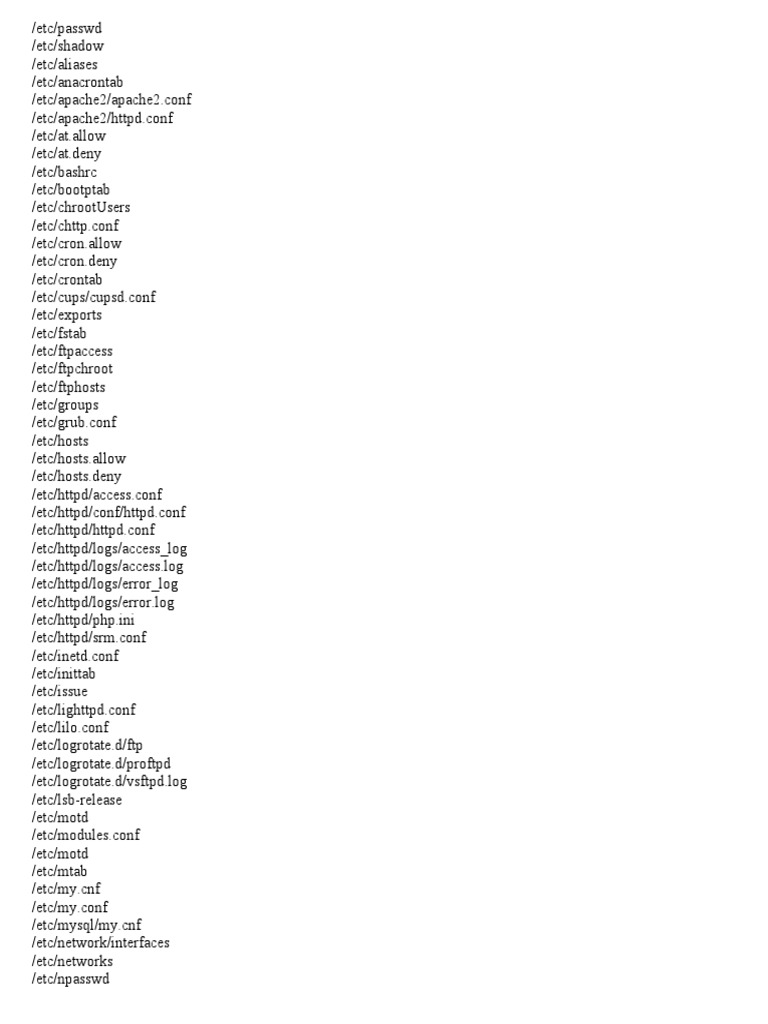 LFI Payloads | PDF | Information Retrieval | Unix Software