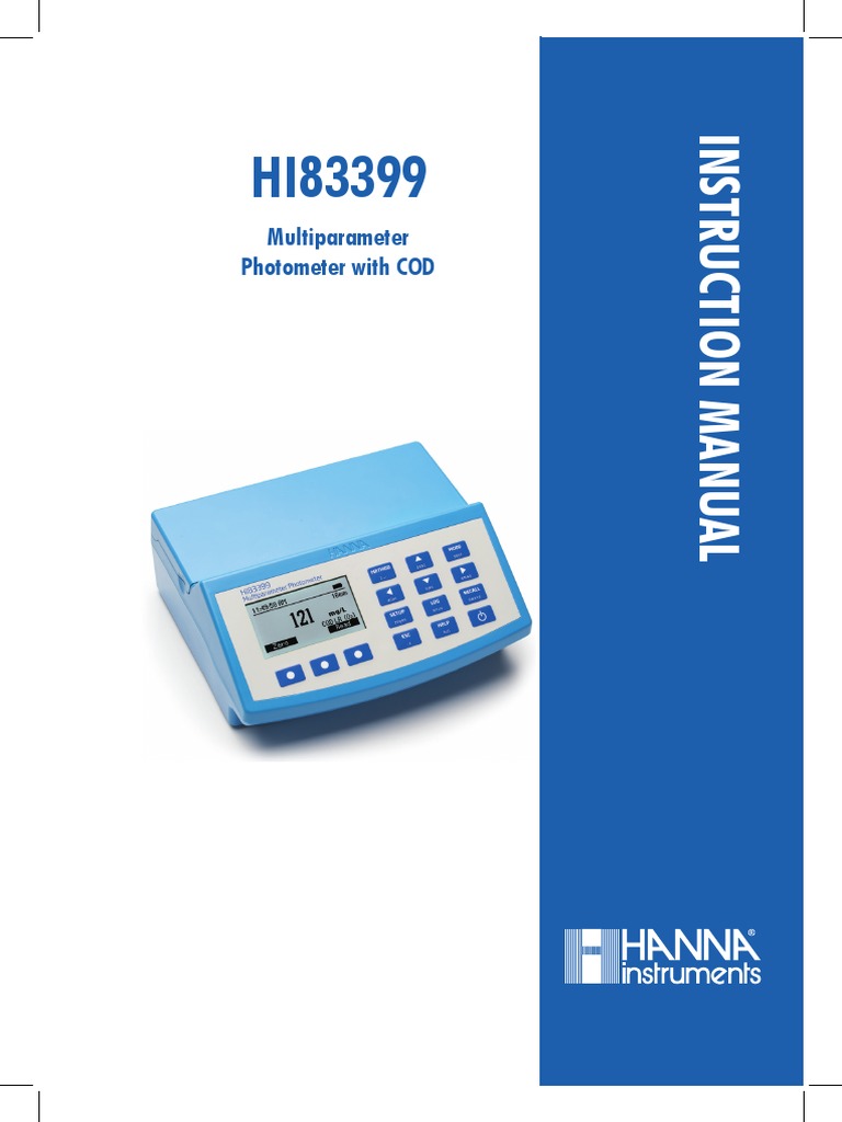 Manual HI83399 | PDF | Chlorine | Ph