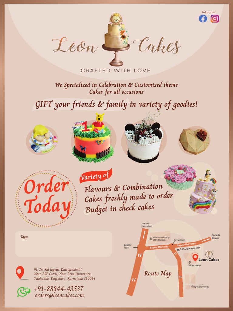 Leon Cakes - Specialized in Celebration and Customized Themed Cakes | PDF
