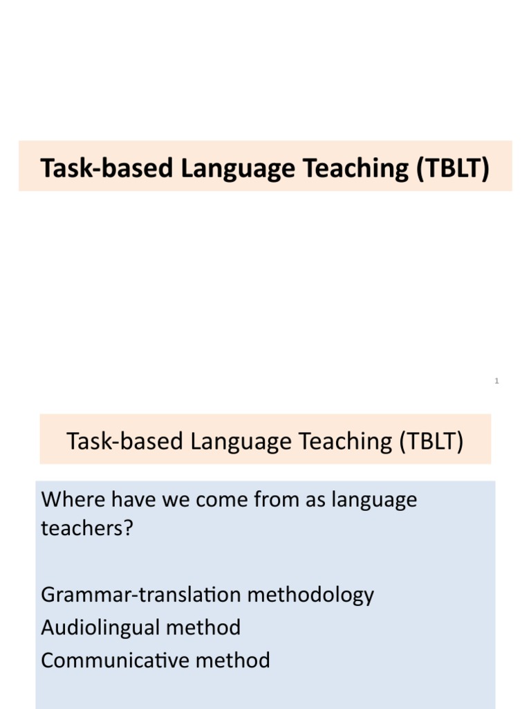 Task-Based Language Teaching | PDF | Language Education | Cognitive Science