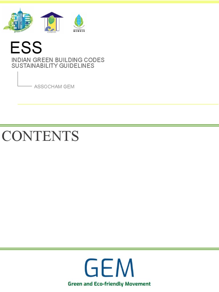 Indian Green Building Codes Sustainability Guidelines: Assocham Gem ...