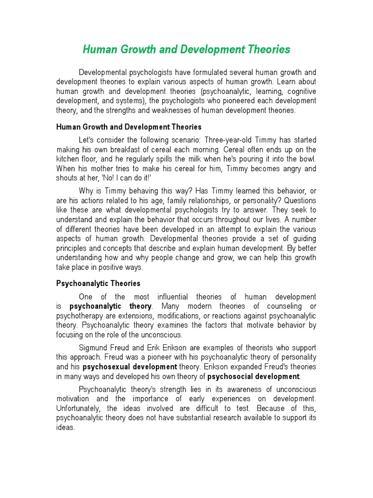 Developmental Learning Theories - Retrieved From | PDF | Id ...