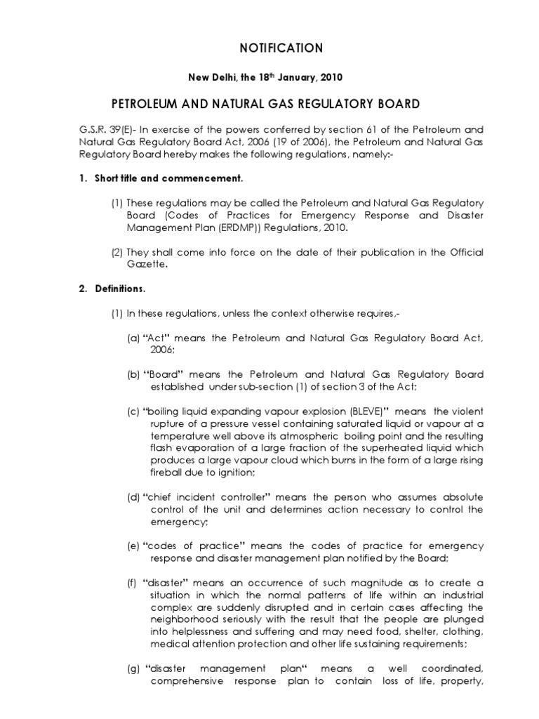 ERDMP Regulations for Hydrocarbon Safety | PDF | Risk | Emergency