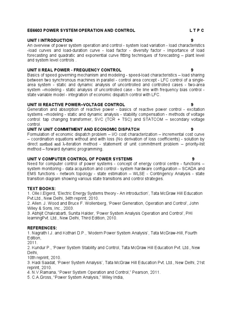 Psoc Syllabus | PDF | Ac Power | Curve