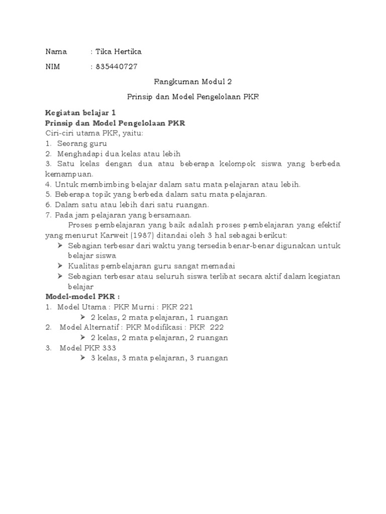 Rangkuman PKR Modul 2 | PDF