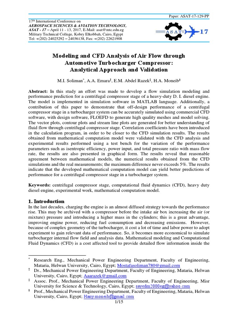 Modeling and CFD Analysis of Air Flow | PDF | Turbocharger ...
