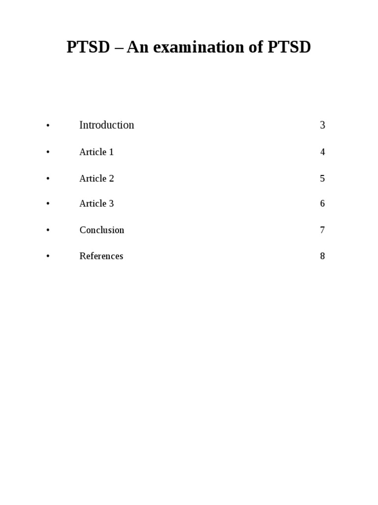 Report PTSD | PDF | Psychological Trauma | Mental Disorder
