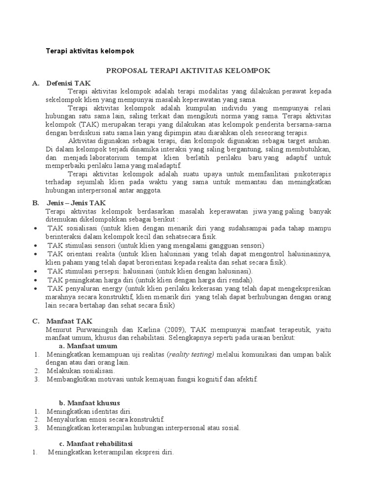 Terapi Aktivitas Kelompok | PDF