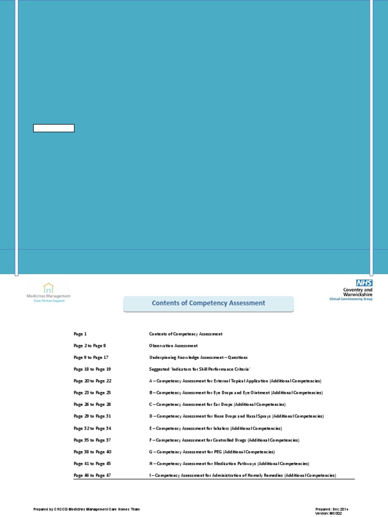 Medication Competency Assessment MC002 | PDF | Competence (Human ...