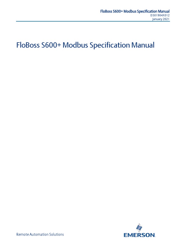 Floboss s600 Modbus Specification Manual en 7287226 | PDF | Transmission Control Protocol ...