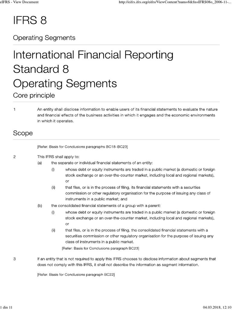 IFRS 8 - Standard Text | PDF