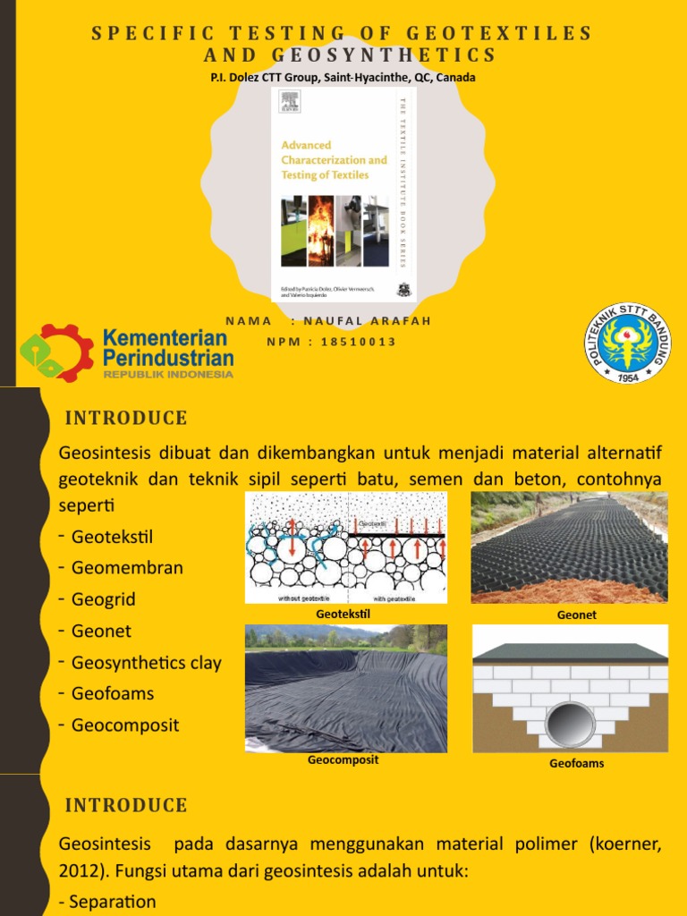 Uji Spesifik Geotekstil dan Geosintetik | PDF