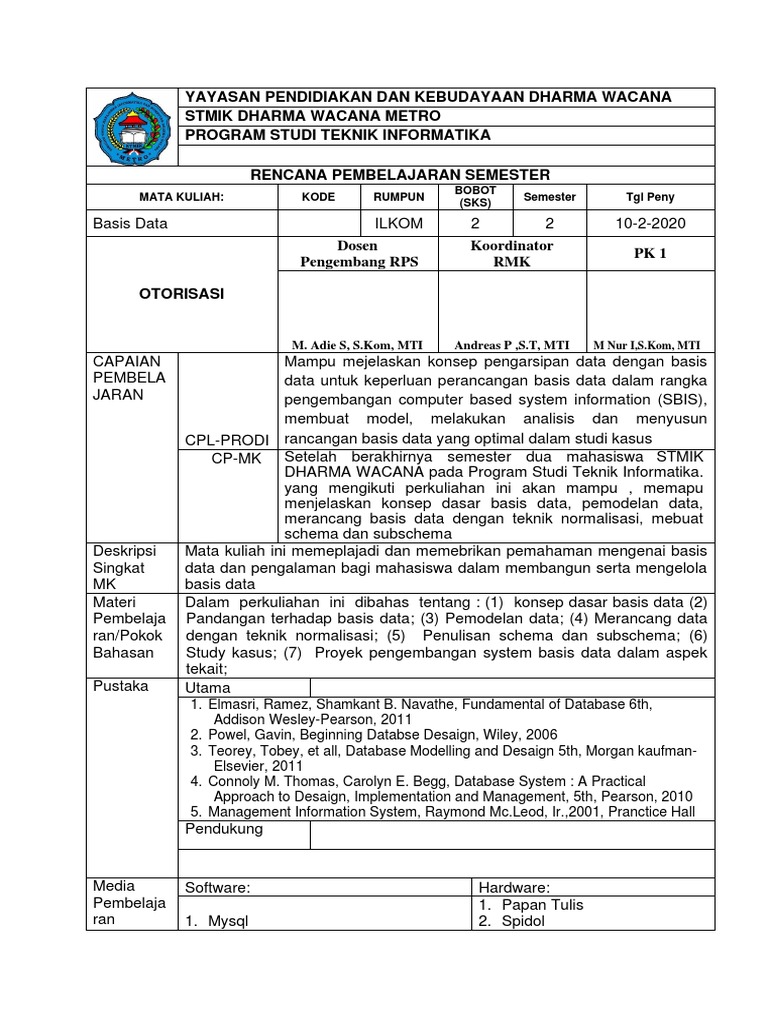 RPS Basis Data | PDF
