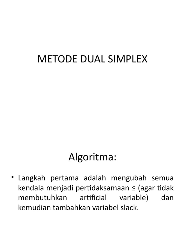 Metode Dual Simplex | PDF