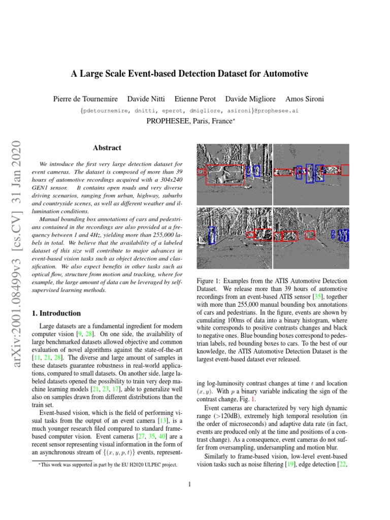 A Large Scale Event Based Detection Dataset For Automotive Pdf