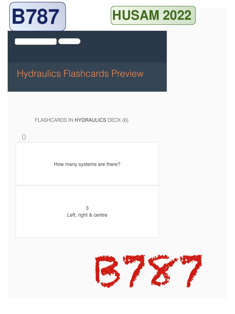 B787 Hydraulics System OK | PDF | Landing Gear | Aircraft Flight ...