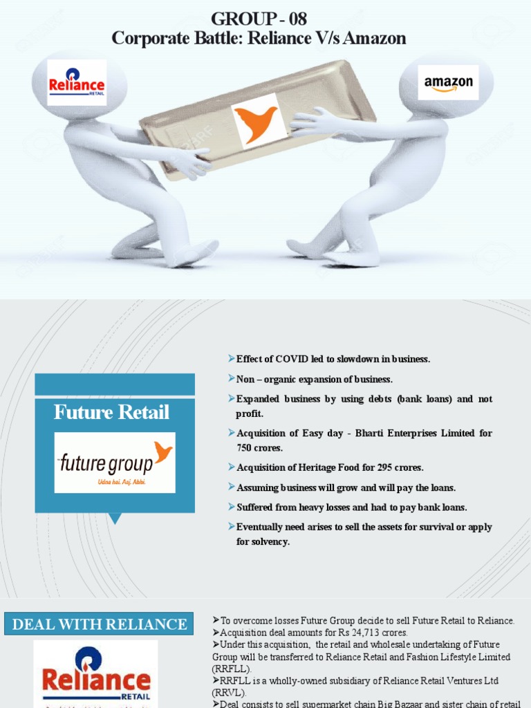 Group 08 - Reliance Vs Amazon | PDF | Economy Of India | Retailing