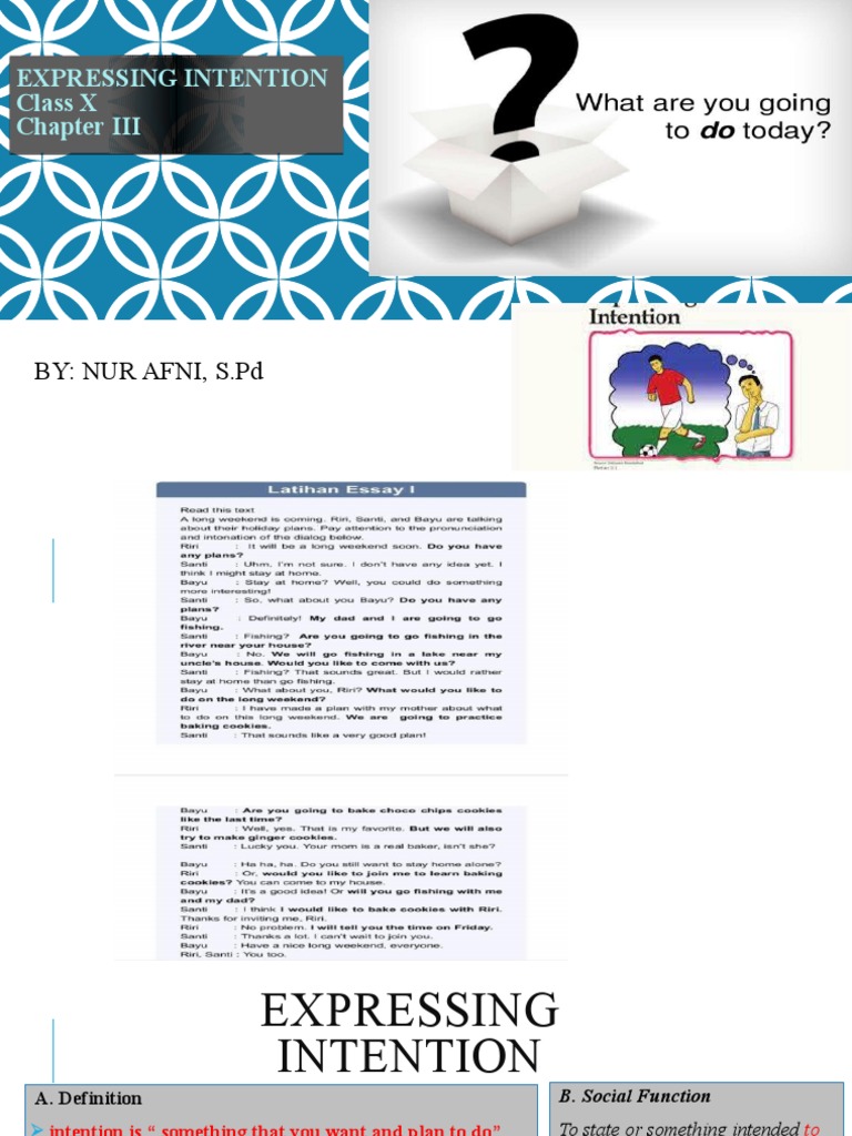 Expressing Intention PPT Kls X | PDF | Syntax | Linguistic Morphology