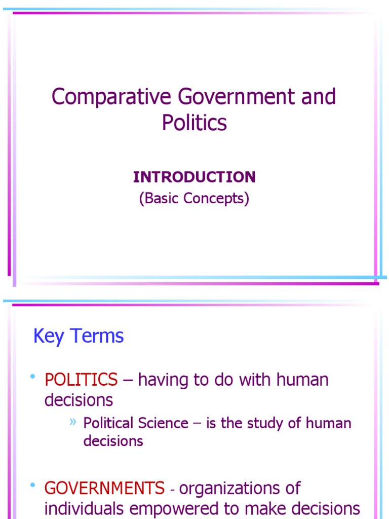 Comparative Government and Politics: (Basic Concepts) | PDF ...